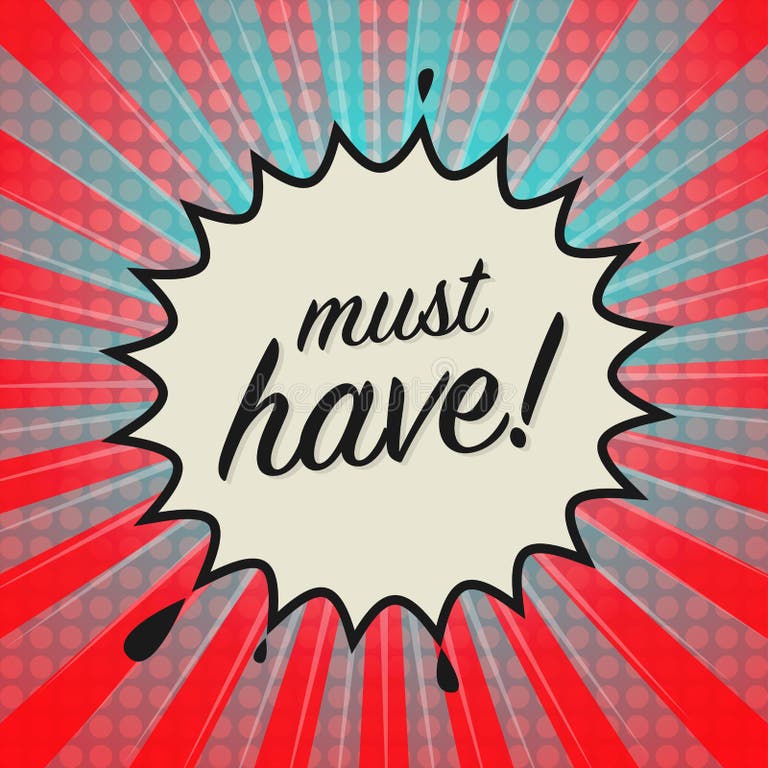 Comic Book Explosion with Text Must Have Stock Vector - Illustration of ...