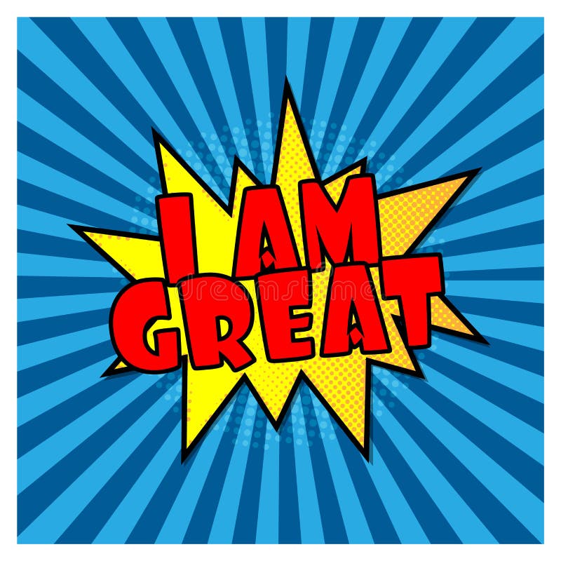 Comic Book Explosion with Text I am Great Vector Illustration Stock ...