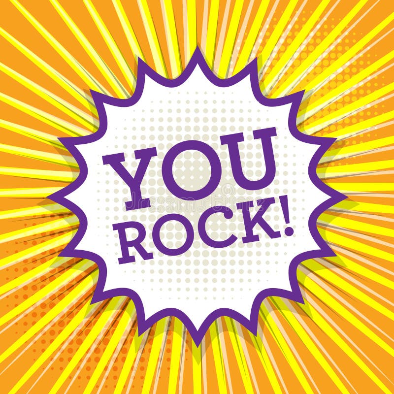 Comic Book Explosion with Text You Rock Stock Vector - Illustration of ...