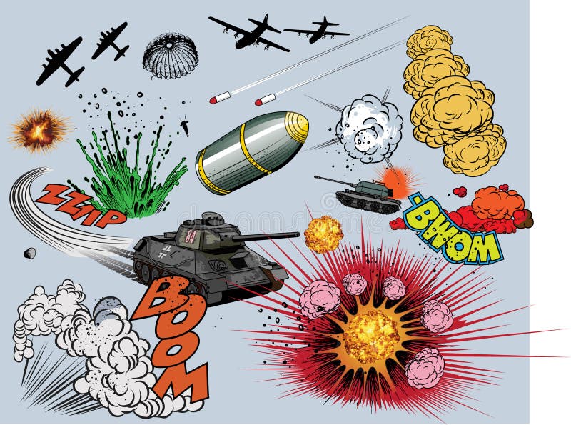 Comic Book Explosion - War Elements Stock Vector - Illustration of fire ...
