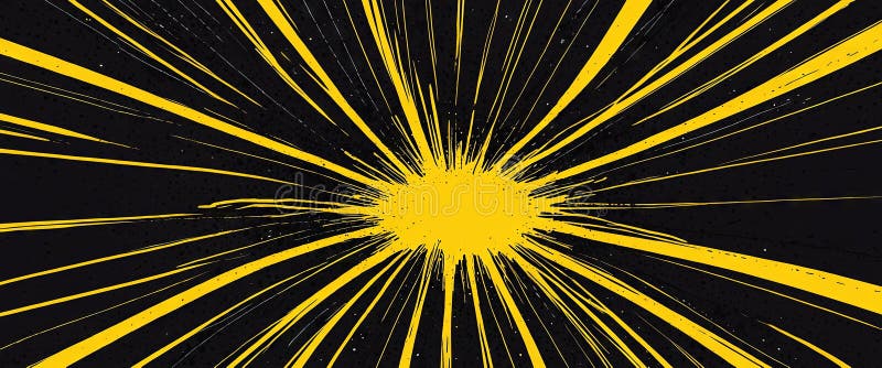 Comic Book Explosion Yellow Radial Lines with Dots Halftone. Anime ...
