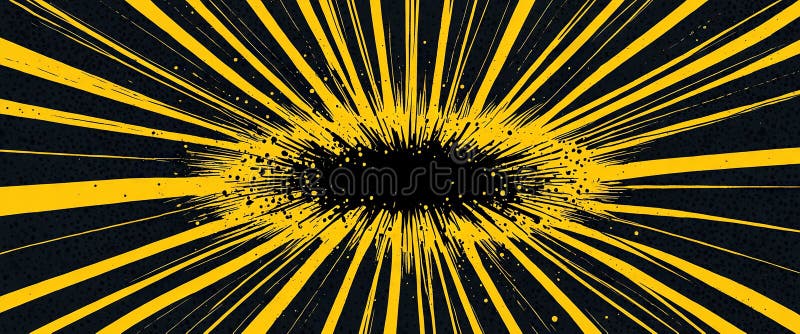 Comic Book Explosion Yellow Radial Lines with Dots Halftone. Anime ...