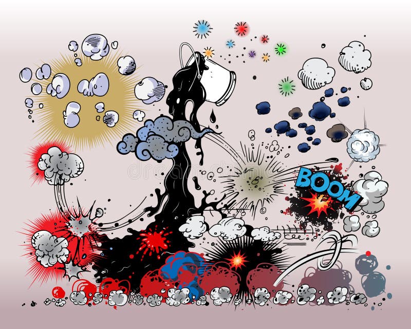 Comic book explosions stock vector. Illustration of humor - 12720640