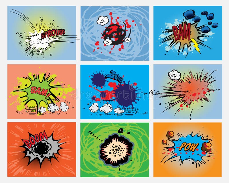 Comic book explosions stock vector. Illustration of poster - 15440506