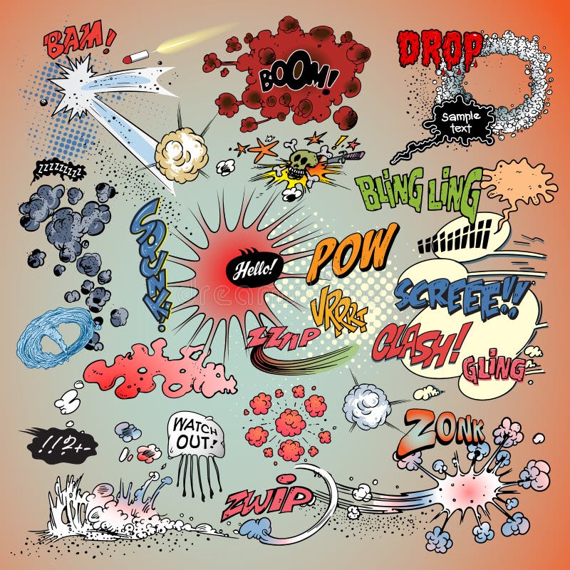 Comic book explosions stock vector. Illustration of element - 81895753