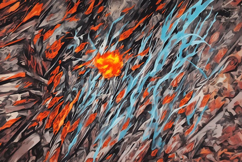 Comic Book Fantastic Fire Flames, Smoke Backgrounds Stock Illustration ...