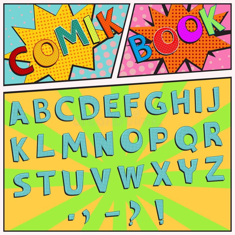 Comic book font stock vector. Illustration of explosion - 82253933