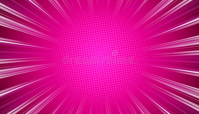 Comic Book Halftone Effect Template with Radial Background. Vector ...