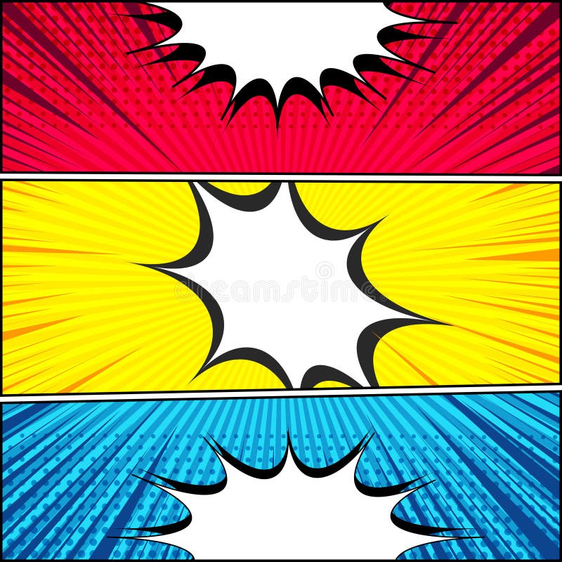 Comic Book Horizontal Banners Stock Vector - Illustration of scene ...