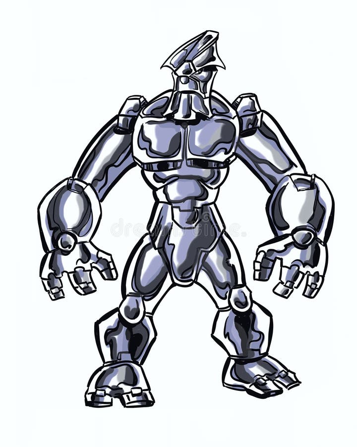 Comic Book Illustrated Cosmic Character with a Sword in Action Pose ...