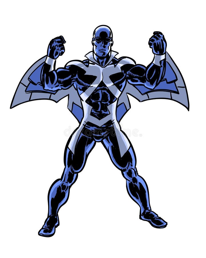 Comic Book Illustrated Winged Hero Character Stock Illustration ...
