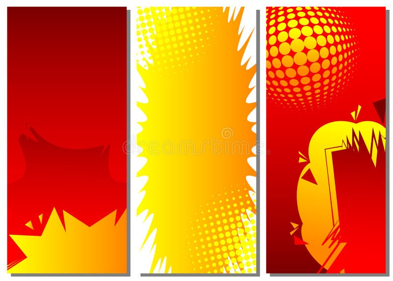 Comic Book Illustration Standing Banners Backgrounds. Stock Vector ...
