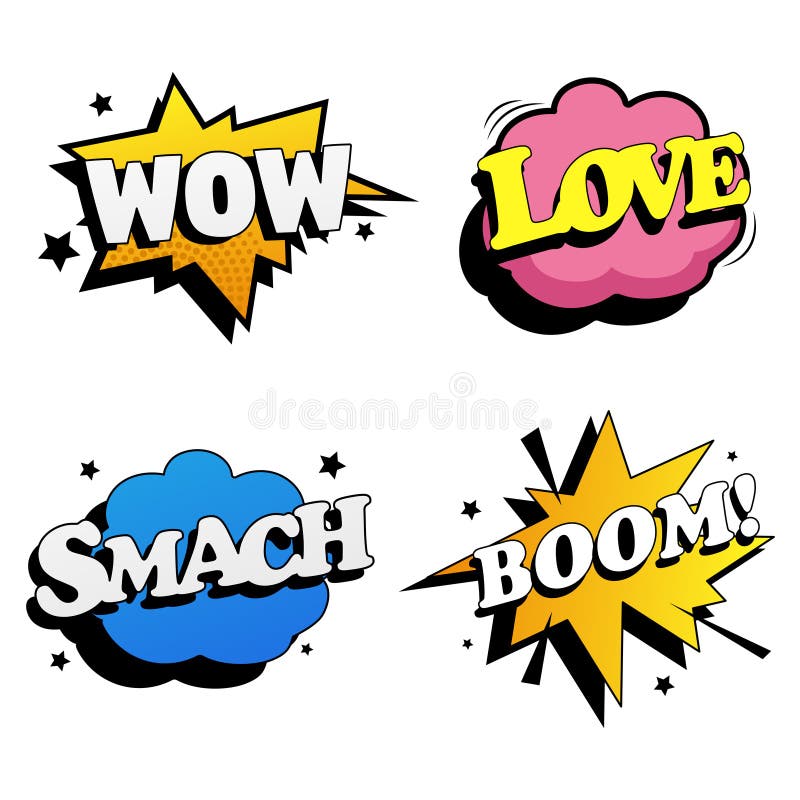 Comic Book Lettering Collection on White Background - Vector Stock ...