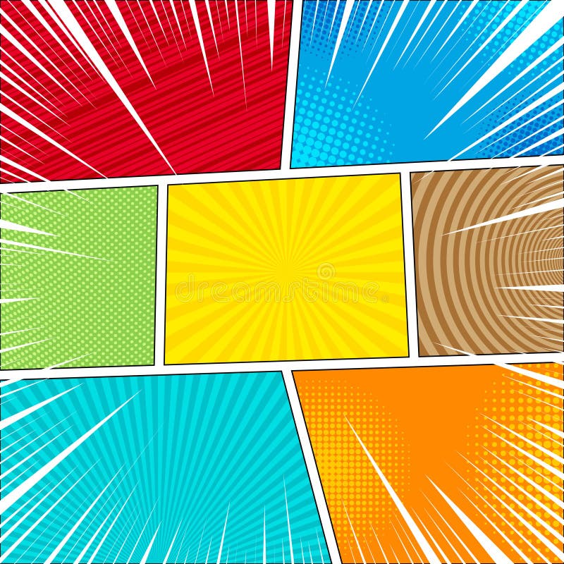 Comic book light template stock vector. Illustration of halftone ...