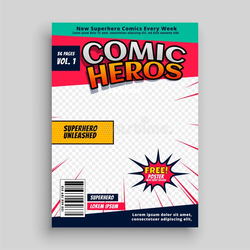 Comic Book Magazine Page Template Design Stock Vector - Illustration of ...