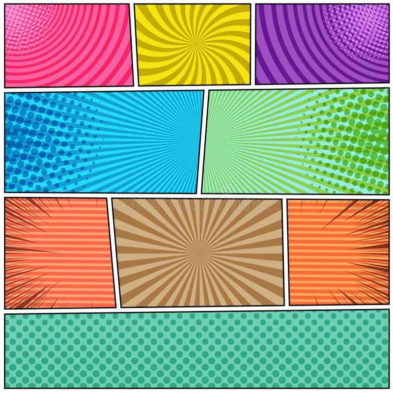 Comic book page background stock vector. Illustration of color - 117635106