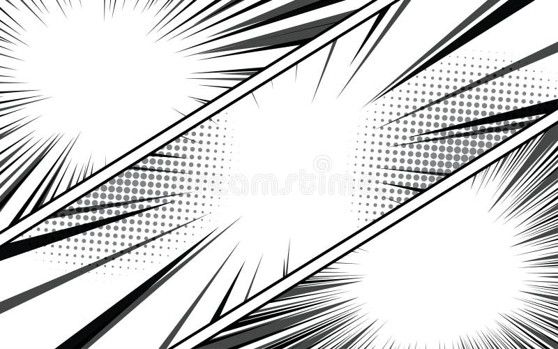 Comic Book Page Template Colorful Frame Divided Lines with Halftone ...