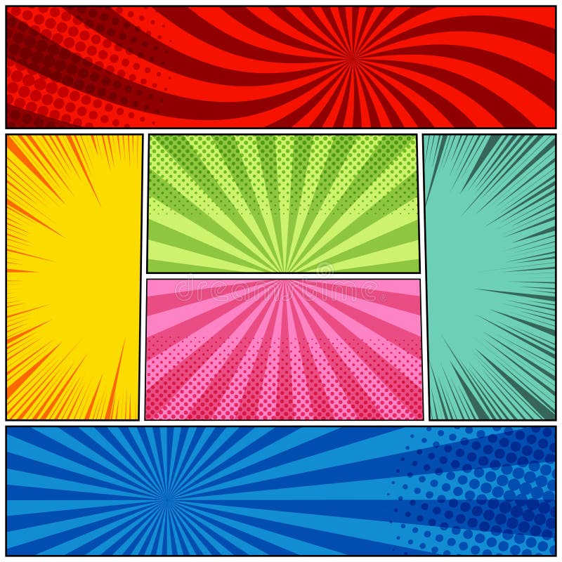 Comic book page background stock vector. Illustration of layout - 124635871