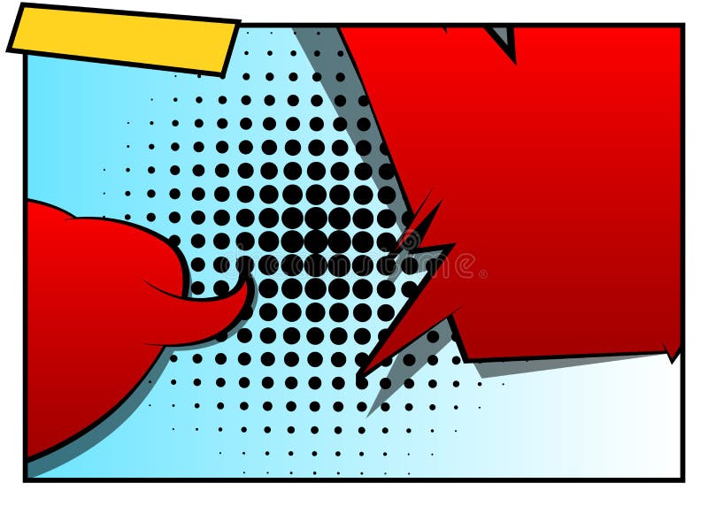 Comic Book Page Background Template. Cartoon Style Backdrop. Stock ...