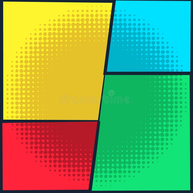 Comic Book Page Background Template With Halftone Pattern Design Stock ...