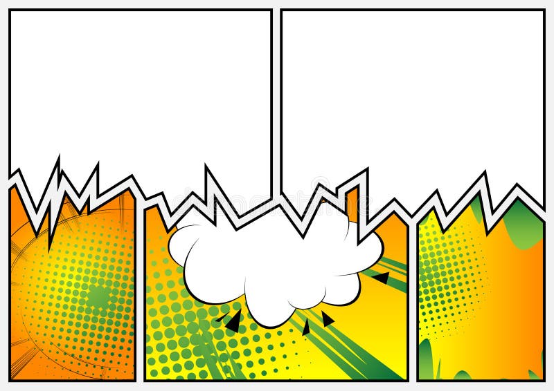 Comic Book Page with Colorful Elements and Blank Space. Stock Vector ...