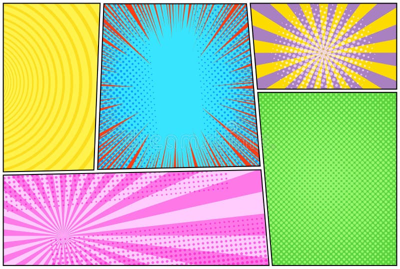 Comic Book Page Colorful Template Stock Vector - Illustration of border ...