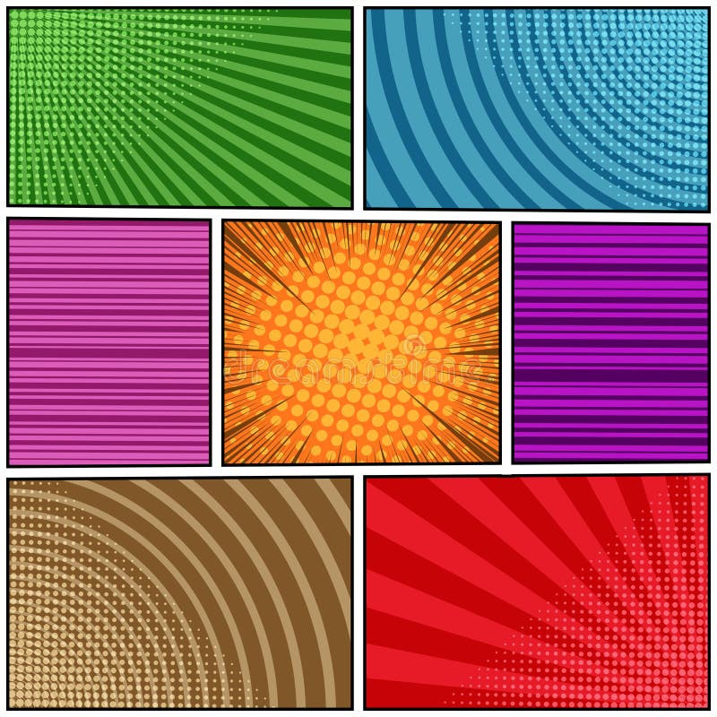 Comic Book Page Composition Stock Vector - Illustration of halftone ...