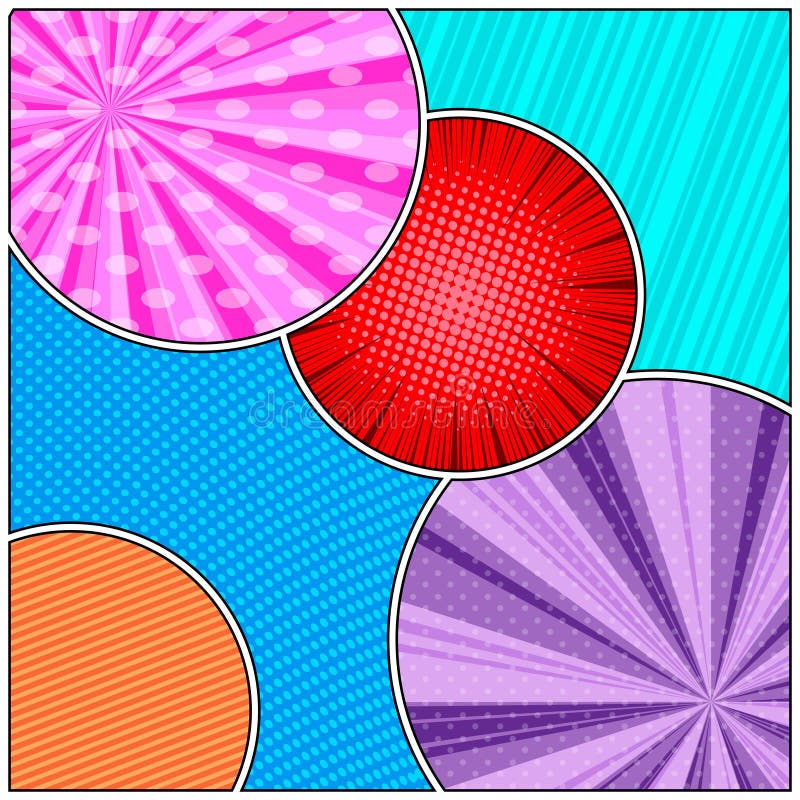 Comic Book Page Composition Stock Vector - Illustration of halftone ...