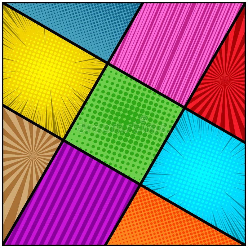 Comic Book Page Diagonal Template Stock Vector - Illustration of effect ...