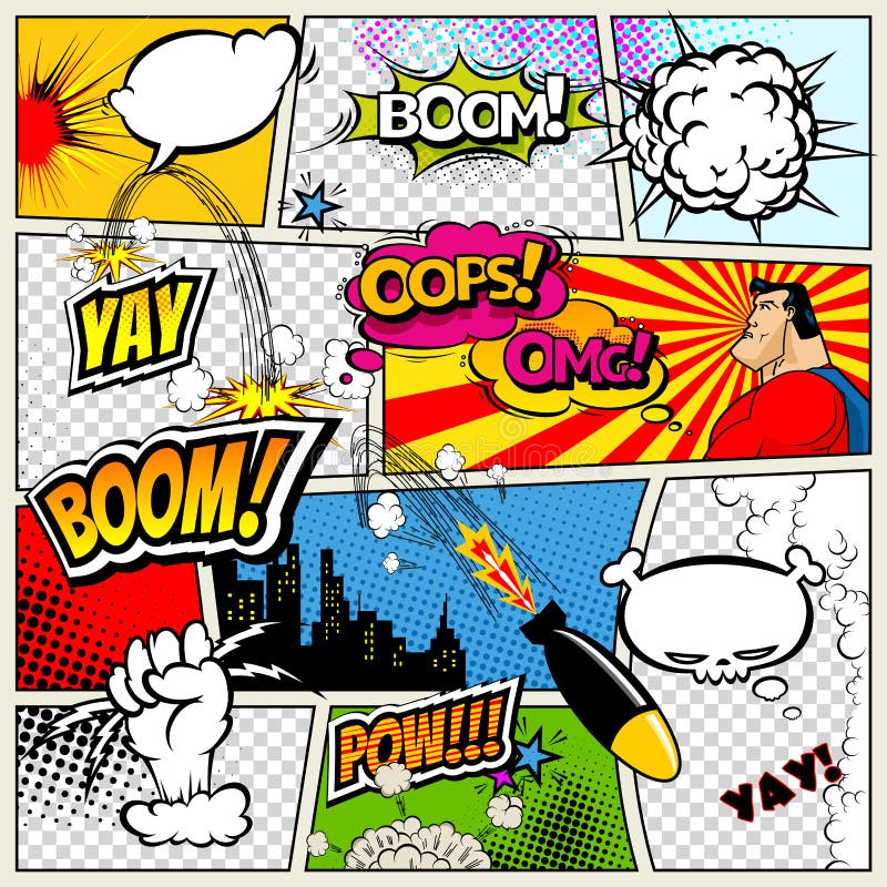 Comic Book Superhero Background Lines Stock Illustrations – 2,841 Comic ...
