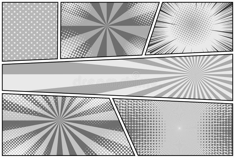Comic Book Page Gray Horizontal Background Stock Vector - Illustration ...
