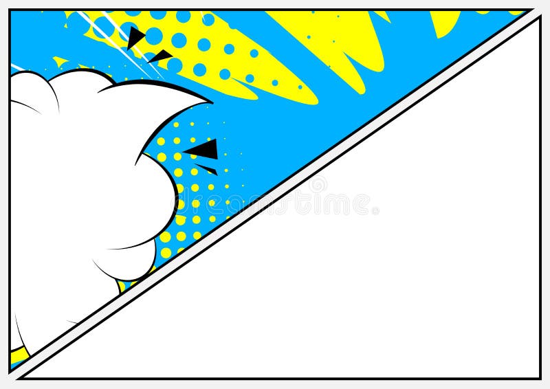 Comic Book Page Illustration with Half Page Colored. Stock Vector ...