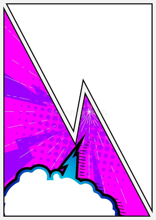 Comic Book Page Illustration with Half Page Colored. Stock Vector ...