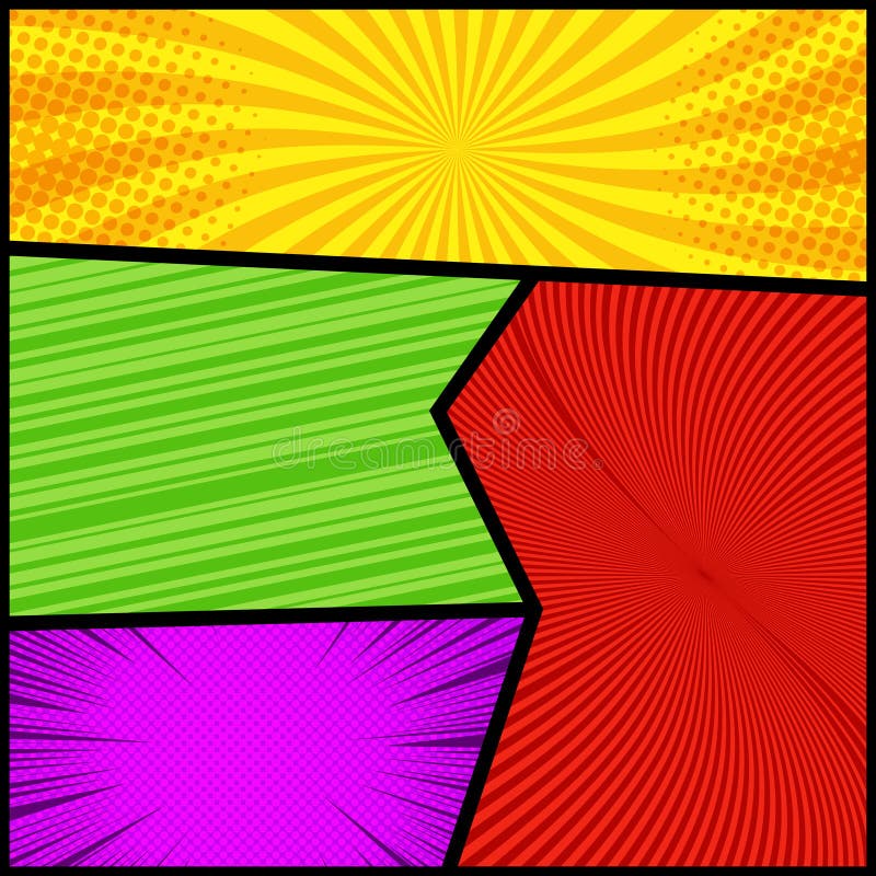 Comic Book Page Light Template Stock Vector - Illustration of blank ...