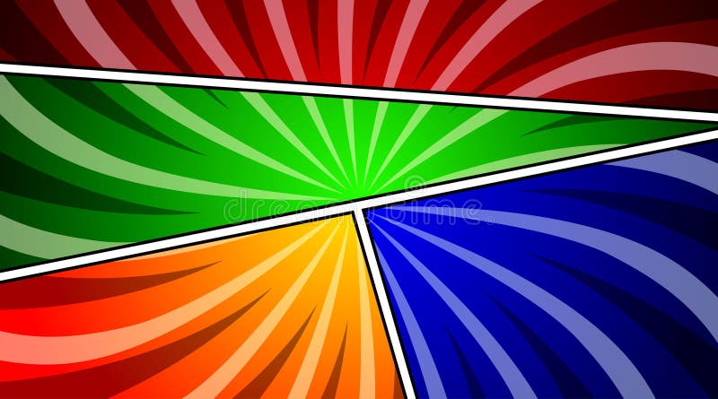 Comic Book Page Template Colorful Frame Divided Lines with Halftone ...