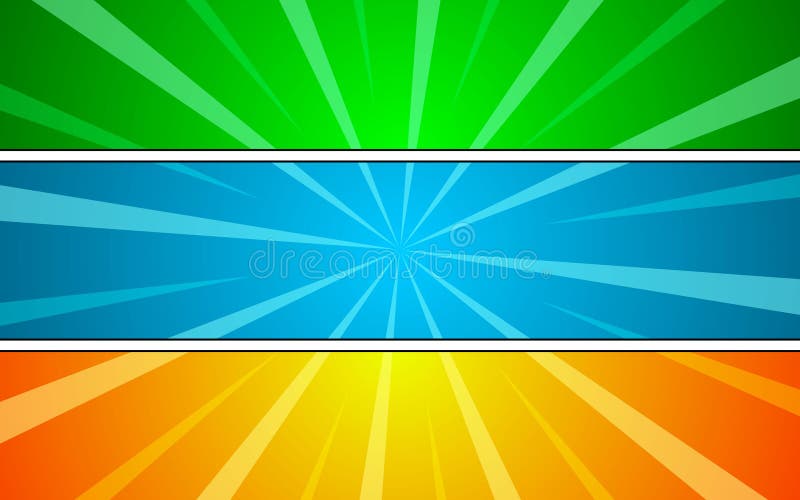 Comic Book Page Template of Colorful Frames Divided by Lines with Rays ...