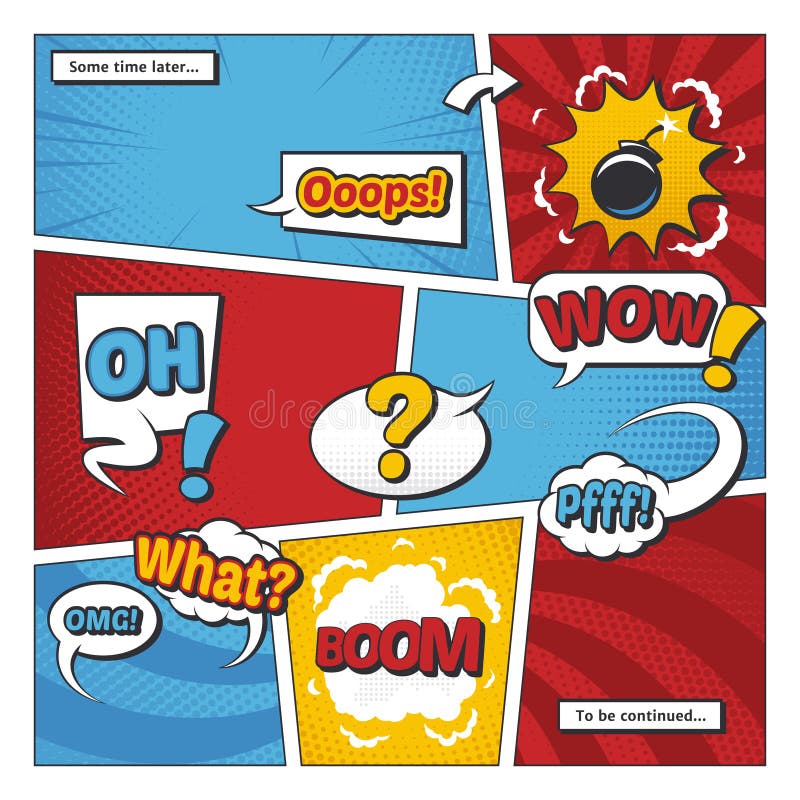 Comic Book Action Words Cut Outs
