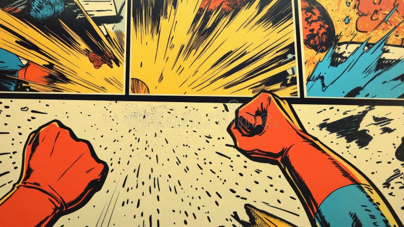 Comic Book Panel - Fist Punching Stock Illustration - Illustration of ...