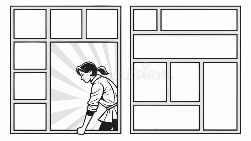 Comic Book Panel Layout with Character, Vector Design Generative AI ...