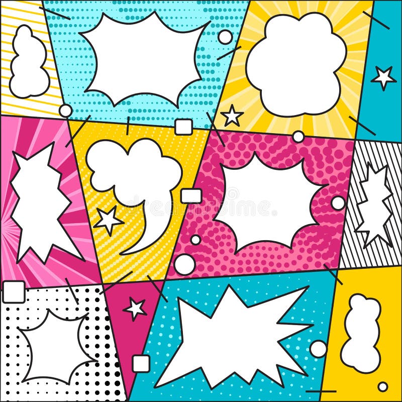 Comic Book Pattern Background Stock Vector - Illustration of background ...