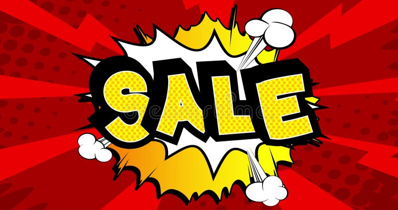 Comic Book, Pop Art Splash Bubble Sale Text. Comics Motion Graphics ...