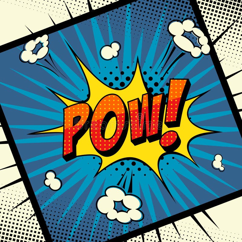 Comic Book Pow. Vector Comic Illustration, Cartoon Illustration. Stock ...