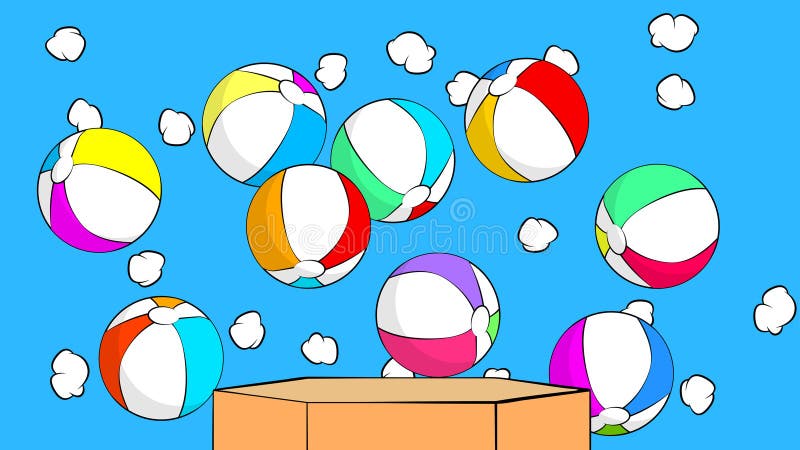 Comic Book Product Podium Stage for Mockup Presentation with Beach Ball ...