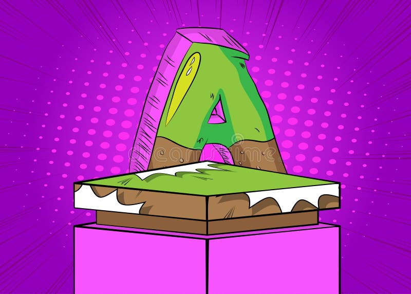 Comic Book Product Podium Stage for Mock-up Presentation with Letter a ...