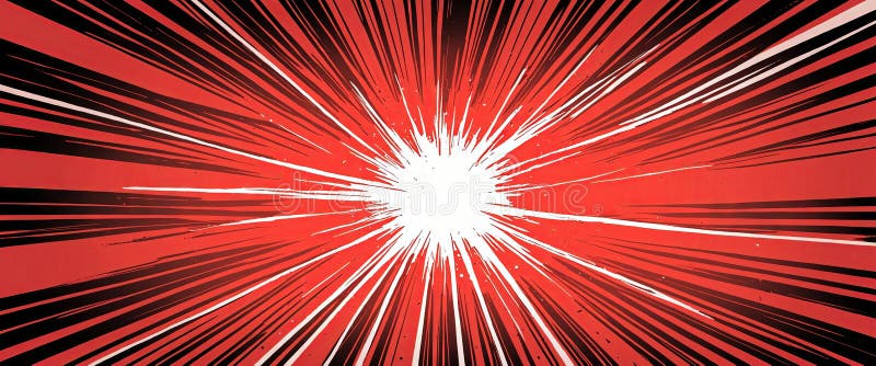 Comic Book Radial Lines Background Effect of Red Sunshine Rays Manga ...