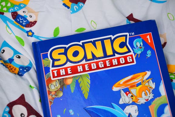 Comic Book of Sonic the Hedgehog Laying on a Sheet Editorial Photo ...