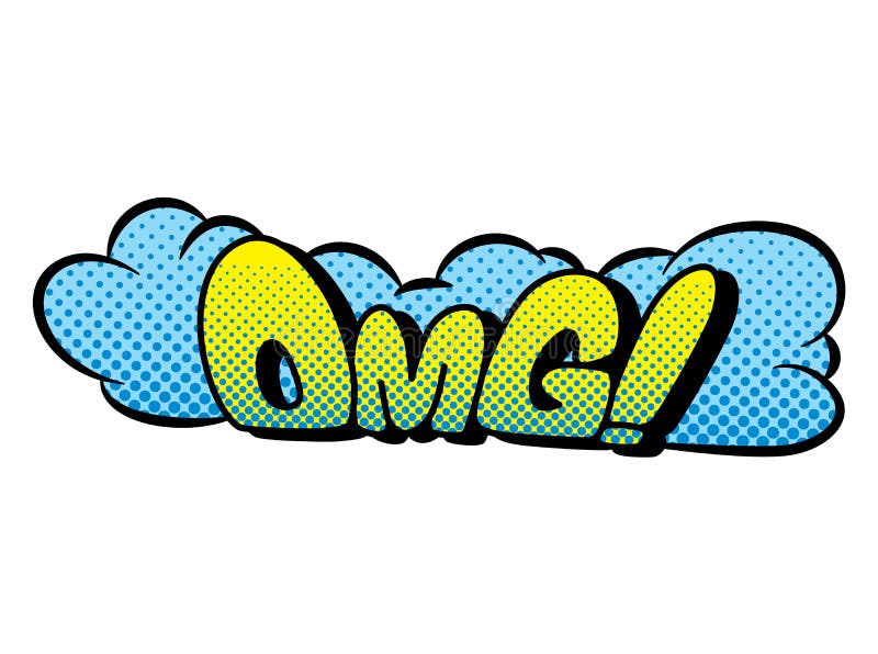 Comic Book Sound. Colored Hand Drawn Speech Bubble. OMG Sound Chat Text ...