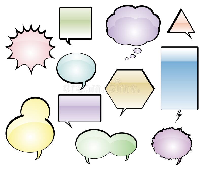 Comic Book Speech Balloons stock illustration. Illustration of manga ...