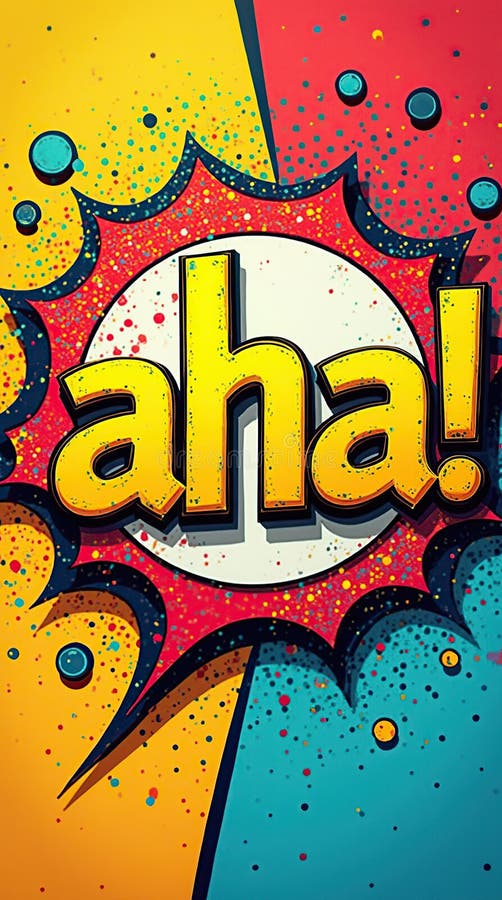 Comic Book Speech Bubble with Bold Aha in Yellow Letters Stock ...