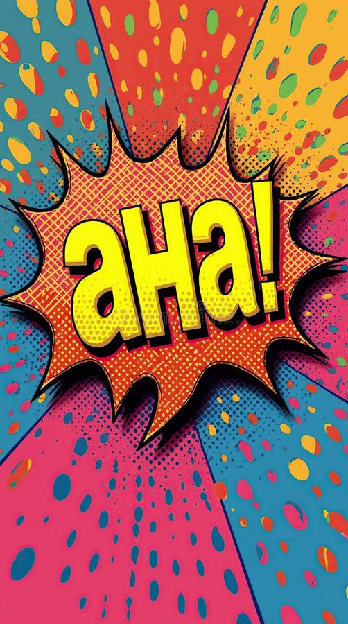 Comic Book Speech Bubble Featuring Bold Aha in Vibrant Colors Stock ...